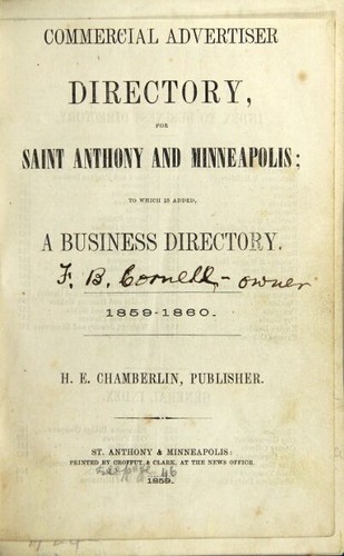 Commercial advertiser directory for Saint Anthony and Minneapolis to which 1st | eBay