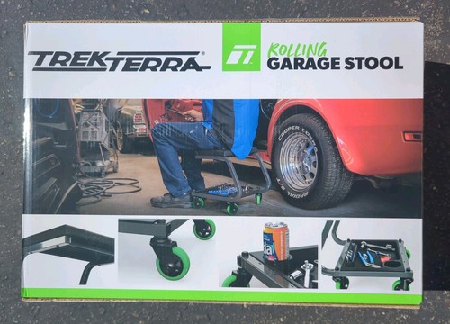 TrekTerra Rolling Garage Stool Powder-Coated Steel Frame Construction ...