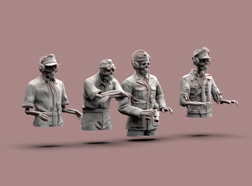 WW2 German Skeleton Tank Crew 1:35 Resin 3D Printed Figures | eBay