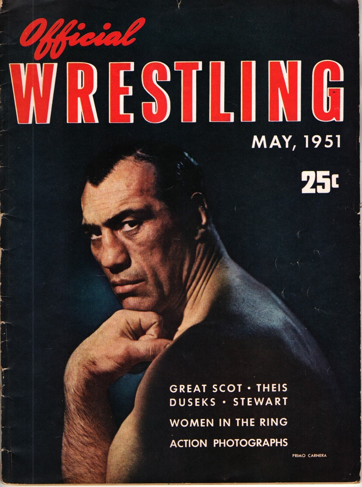 OFFICIAL WRESTLING MAGAZINE MAY 1951 GENE TUNNEY ANTONINO ROCCA GOLDEN ...