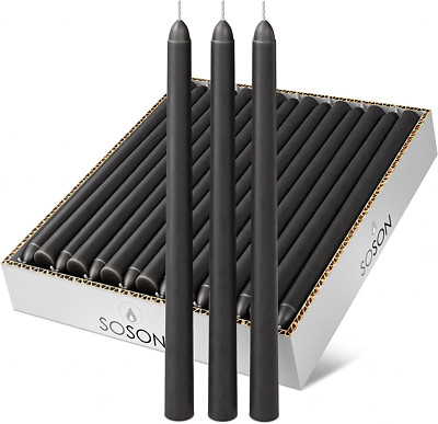 Simply Soson 12 Inch Black Taper Candles 30 Pack | Black Candlesticks ...