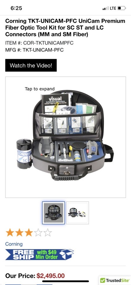 New CORNING UniCam® High-Performance Connector Tool Kit, TKT-UNICAM-PFC ...