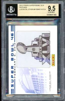 Lucas Oil Stadium Patch Card 2012 Panini Super Bowl XLVI #SB46 BGS 9.5 ...