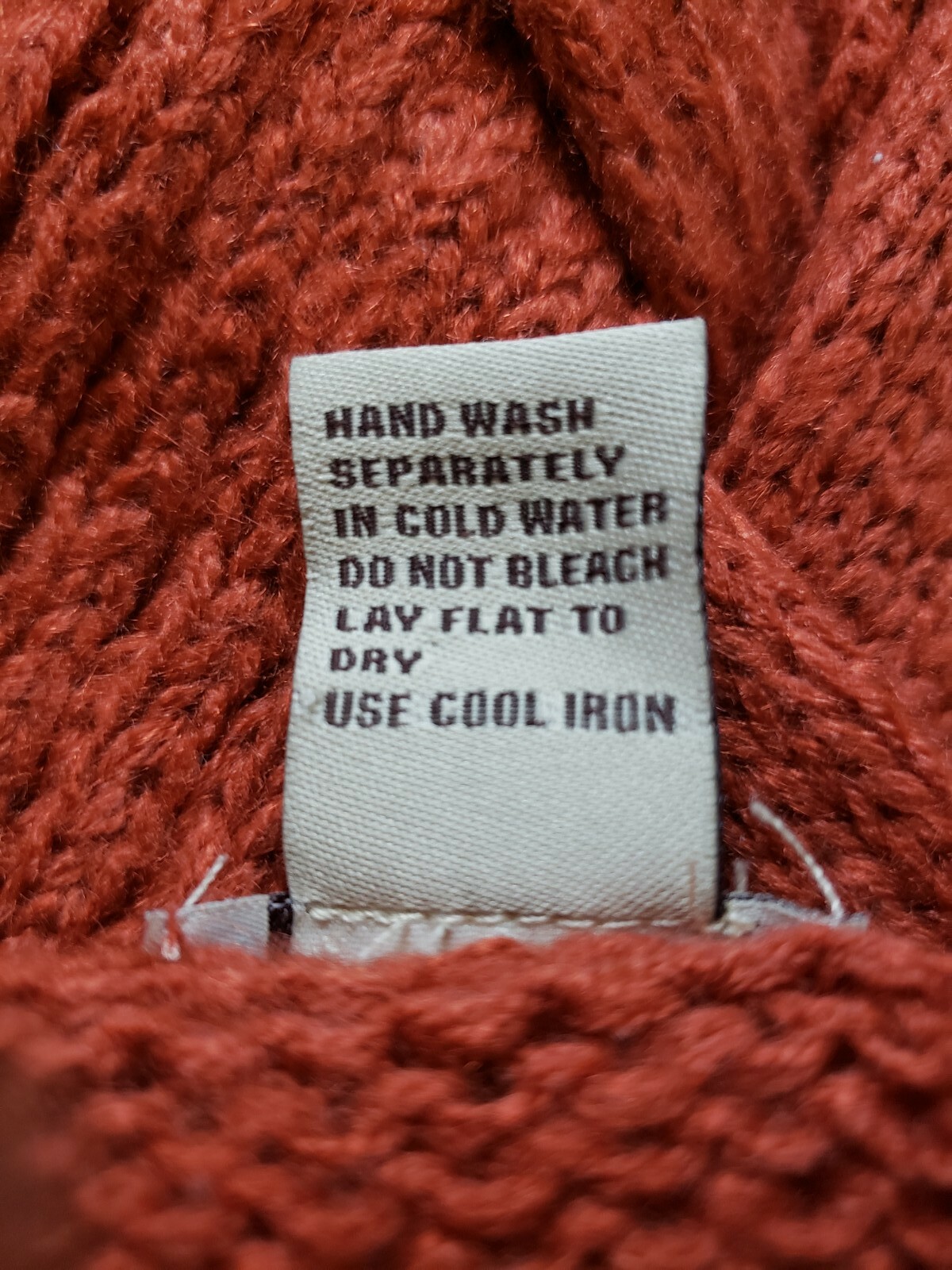 Escio Womens Size M Sweater Pull Over Brick Color Chunky Knit Top Woven ...