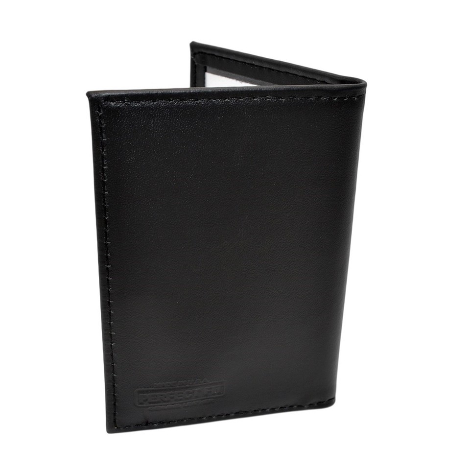 Perfect Fit Double ID Dress Leather Credential Case Black Wallet 2.75 X ...