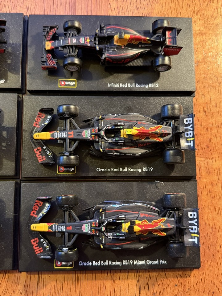 Burago F1 1:43 Scale Ferrari Mercedes Red Bull Formula One Racing Lot ...