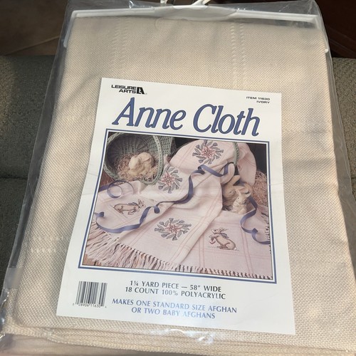 Anne Cloth Afghan Cross Stitch Embroidery Ivory 58" Wide 1.25 Yard 18 ...