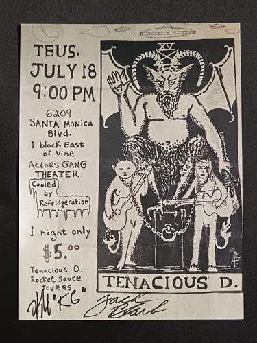 Tenacious D - SIGNED Jack Black Kyle Gass AUTOGRAPHED A5 Promo Poster ...