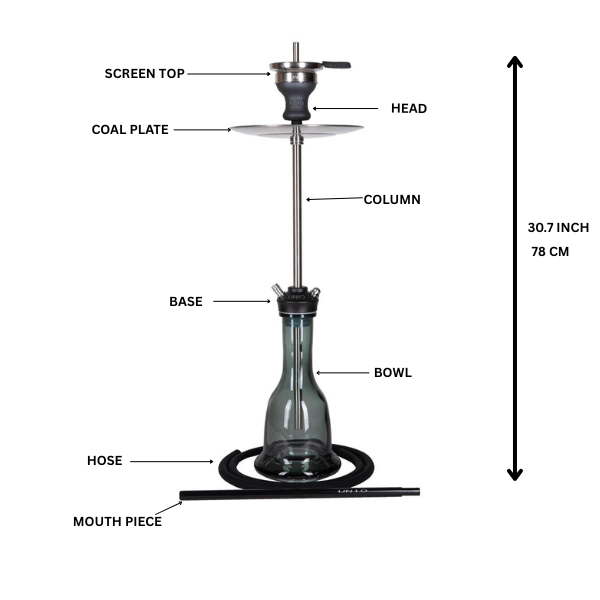 Amy Deluxe German Hookah Shisha Set, Unio 004.01 (Silver-black) | eBay