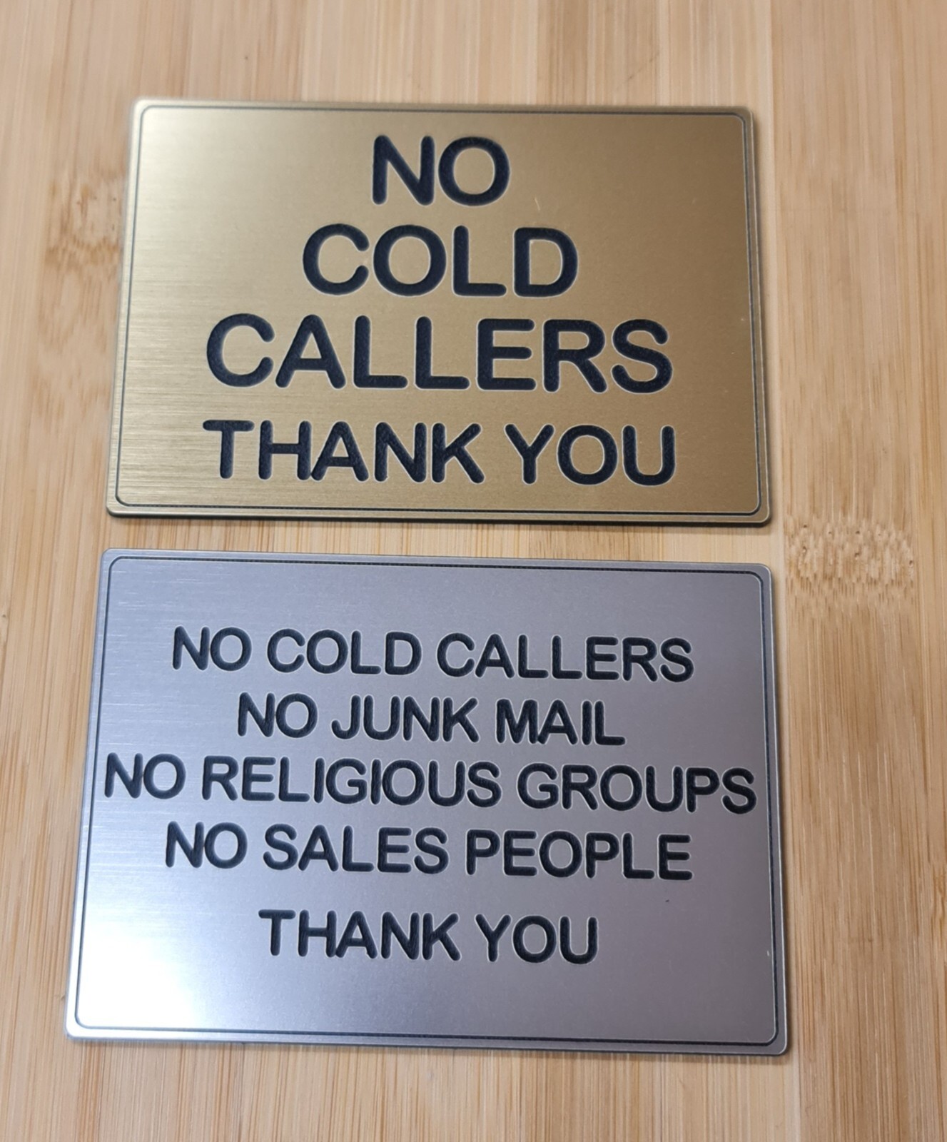 No Cold Callers, Sales People, Canvassers, Religious Groups Plaque Door ...