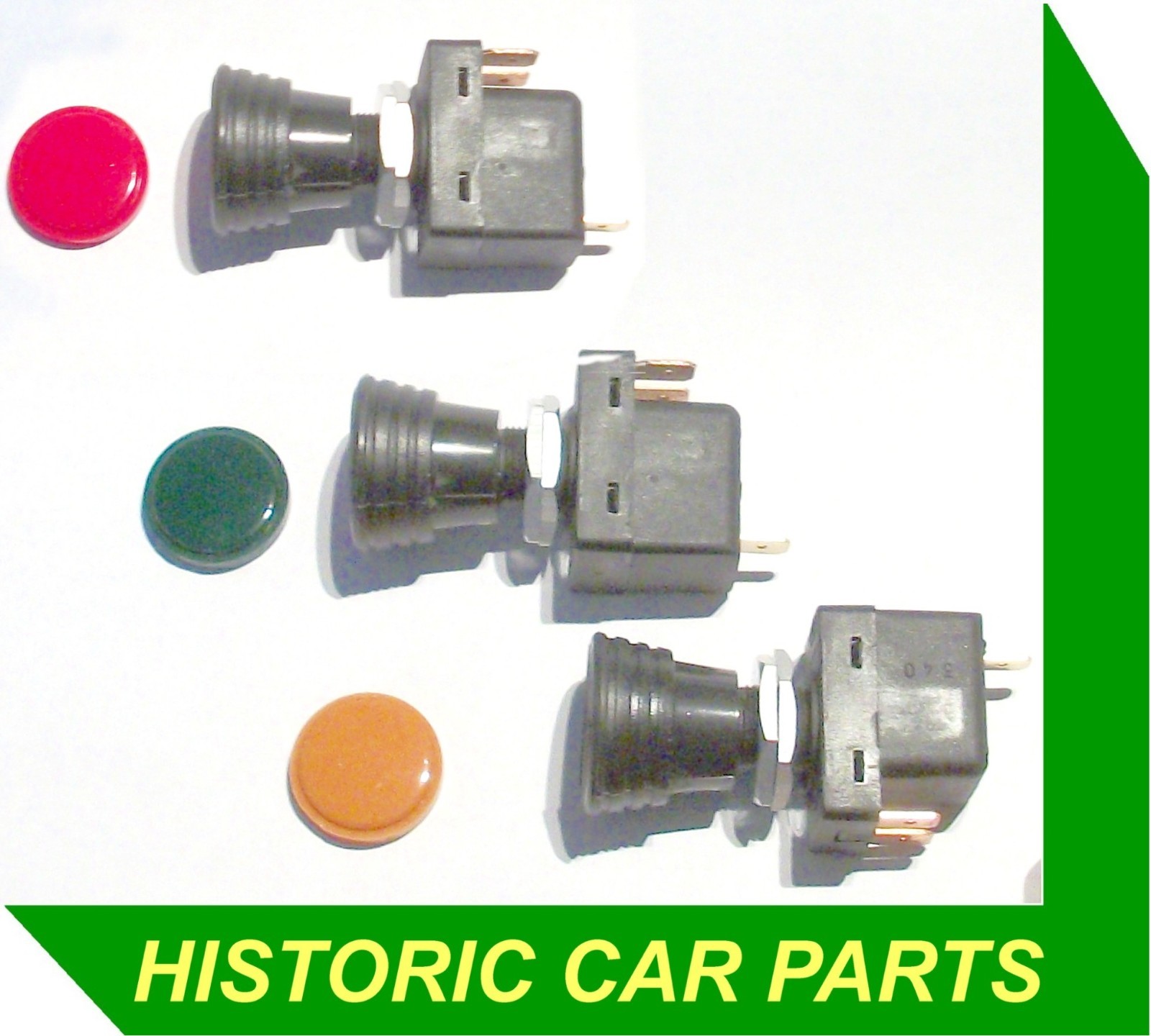 RED AMBER GREEN Illuminating PUSH PULL SWITCHES 12v 10amp 6mm Spades ...