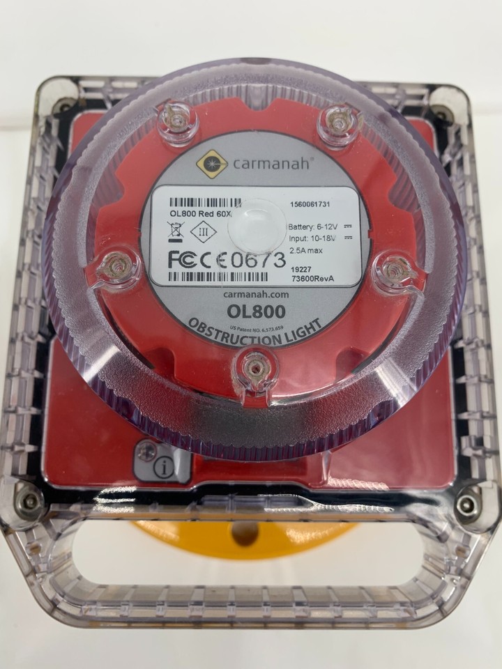 Carmanah OL800 Red 60X Solar Obstruction Light FAA Compliant Input 10 ...