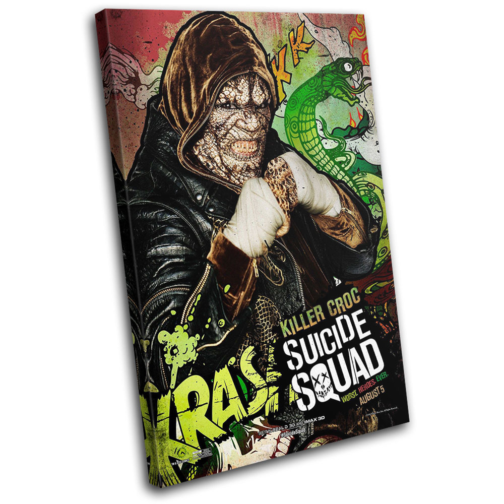 Suicide Squad Killer Croc Movie Poster SINGLE CANVAS WALL ART Picture ...
