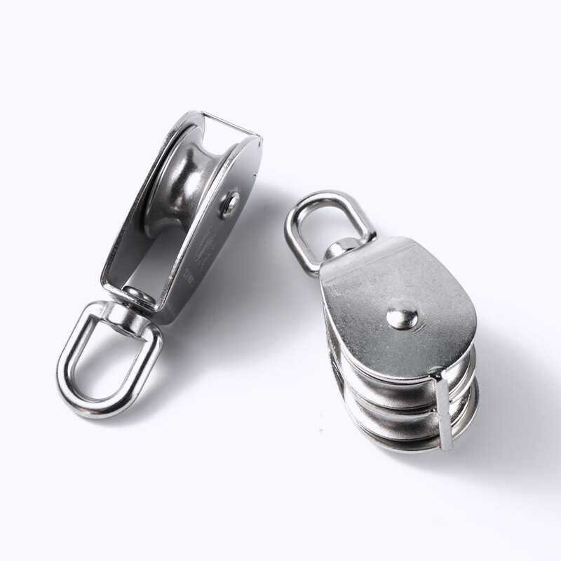 Single / Double Revolving Pulley Rope Sheave Rope Pully Wheel Size 15mm ...