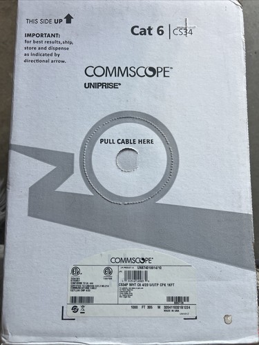 Commscope CS34P 23/4P Cat6 U/UTP WebTrak Plenum CMP Network Cable White ...