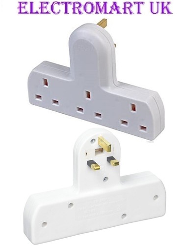 3 WAY GANG PLUG IN UK 13 AMP MAINS SOCKET ADAPTOR CONVERTER WHITE | eBay