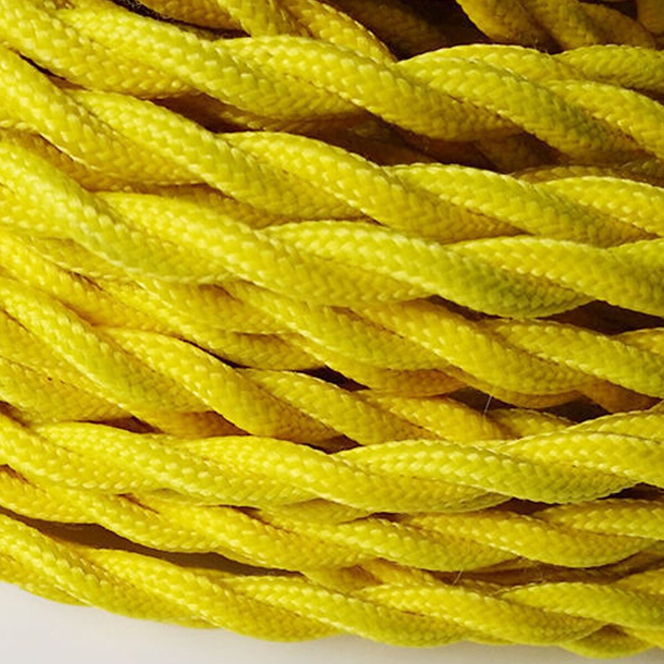 2 Core Twisted Vintage Style Coloured TWIST Braided Fabric 5m Cable ...
