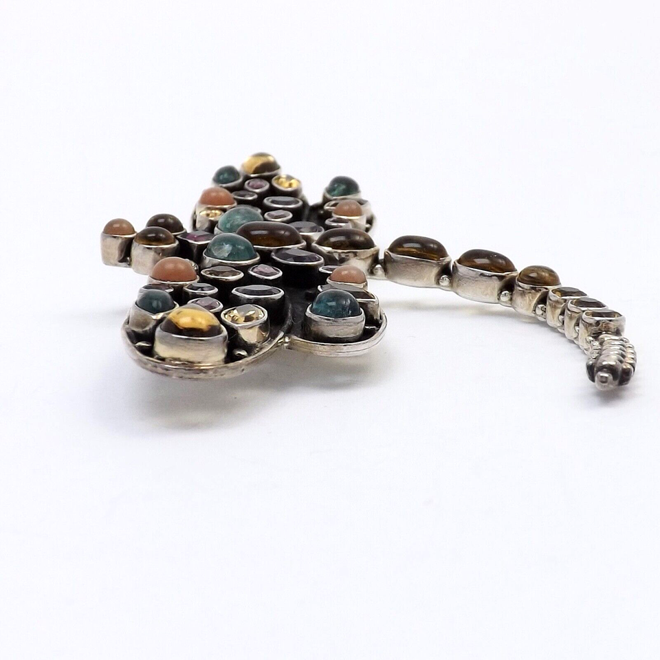 Nicky Butler Sterling Silver Multi Gemstone X Large Dragonfly Brooch ...