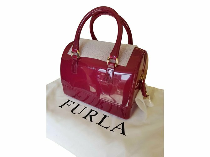 Furla Dark Red Rubber Bag (Made in Italy) | eBay