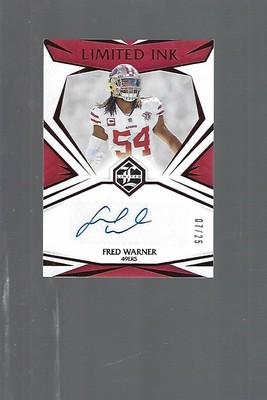 2022 Panini Limited Ink Fred Warner Auto Football Card #7/25 49ers SP ...