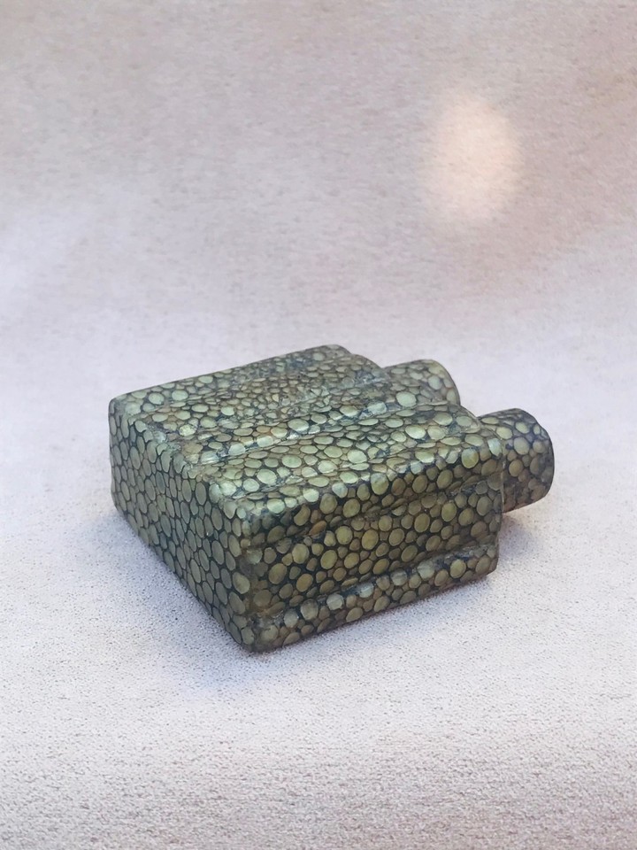 Vintage Unusual Double Snuff Bottle Shagreen Shark Ray Carnelian 2 1/8 ...