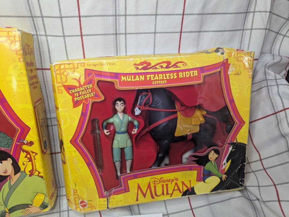 Lot Of 2 1998 Mattel Disney Figure Sets MULAN IN TRAINING FEARLESS ...