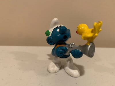 Smurfs 20106 Hunter Smurf Hunting Bird Vintage Figure 1978 Toy PVC Gun ...