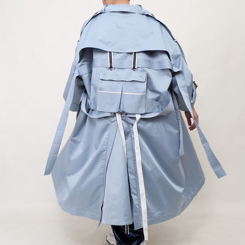 Mens Cyberpunk Overcoat Urban Outdoor Techwear Yama Style Coat Japanese ...