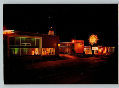 Panoramic IL Quality Motel Multi-View Night Scene Springfield Illinois ...