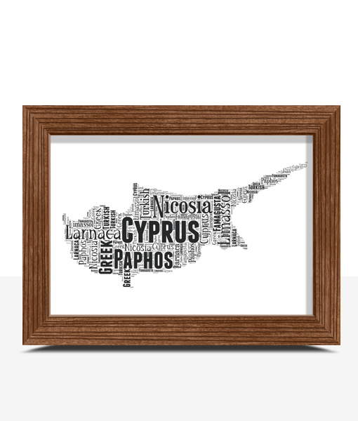 Personalised Cyprus Word Art Map - Cypriot Word Art - Add All Your Own ...