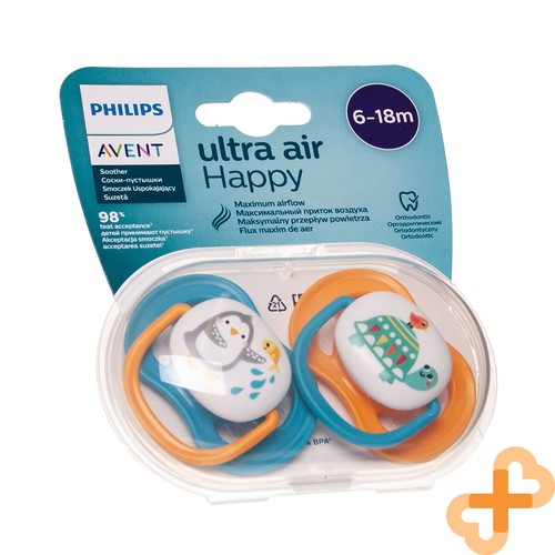 PHILIPS AVENT ULTRA AIR B Silicone Pacifier Flex Fit 6-18m Soother 2 ...