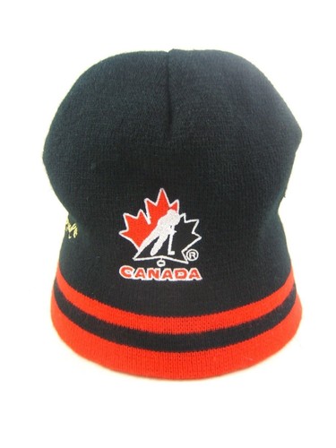 Hockey Canada Crown Royal Winter Hat Red Black Toque Beanie Stocking ...
