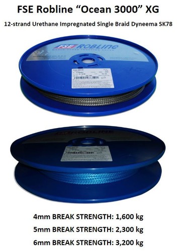 4mm FSE Robline "Ocean 3000" Dyneema SK78 Rope *PER METRE* Sheet ...