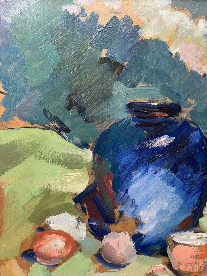 HAL REED MODERNIST VINTAGE STILL LIFE IMPRESSIONIST MID CENTURY OIL ...