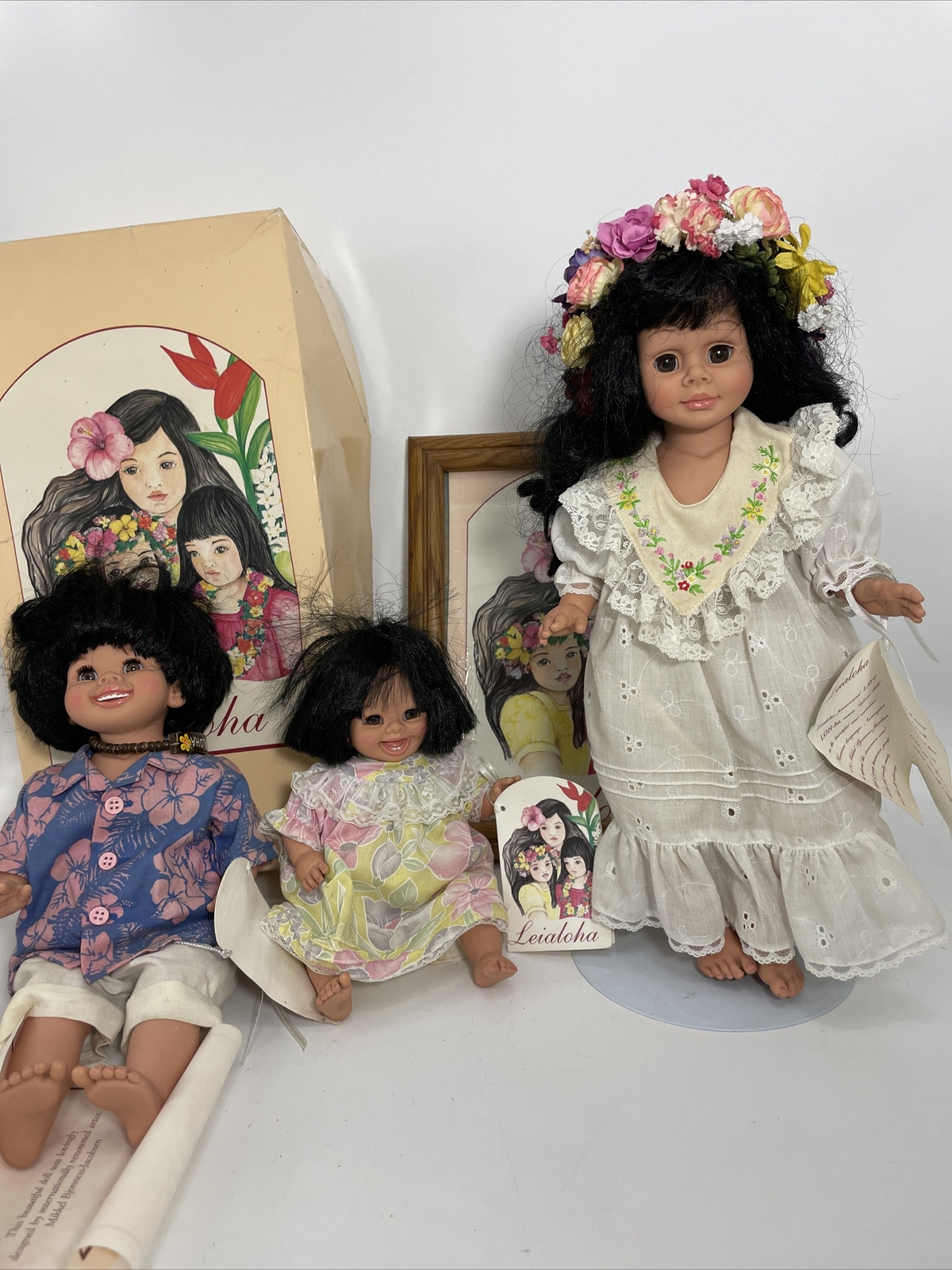 Lot Of 3 Bjonness Jacobsen Hawaiian Dolls Leialoha Collection 14,12 &10 ...
