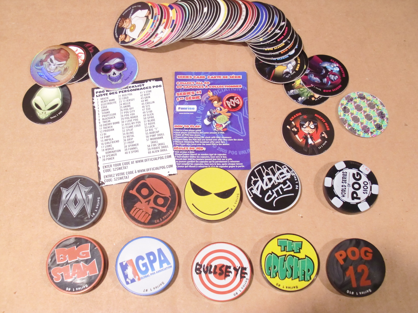 POG SERIES 1 NEW FUNRISE C/S of 60 + 10 SLAMMERS in GREAT UNPLAYED ...