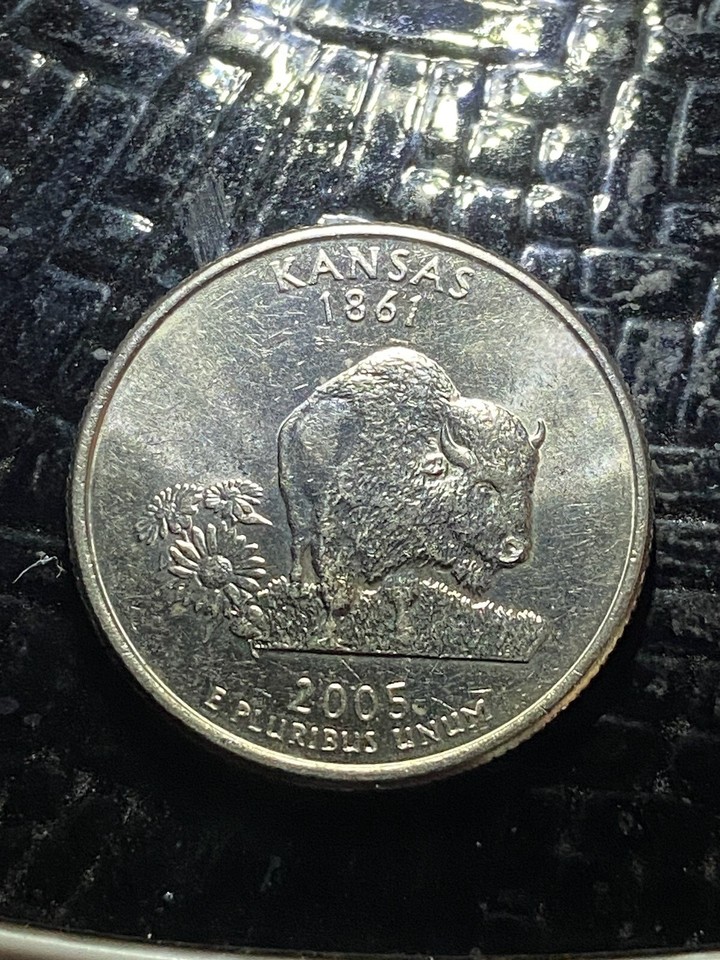 QUARTER US COIN KANSAS 1861 2005 D MINT MARK ERROR COIN HORN AND LEG ...