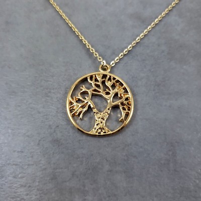 Tree Of Life [GOLD] Plated Necklace Giving Nature Circular Cosmic ...