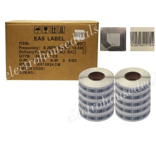 20000 pcs High Performance RF 8.2MHz Security Tag Soft Labels sticker ...