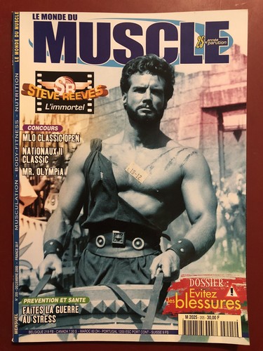 LE MONDE DU MUSCLE 2000 Dec #205 Steve Reeves Best Body Of All Times ...
