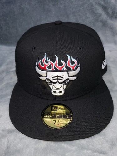 CHAPEAU HOMME NEUF ERA 59 FIFTY NBA CHICAGO BULLS TEAM FLAMME 7 1/2 ...