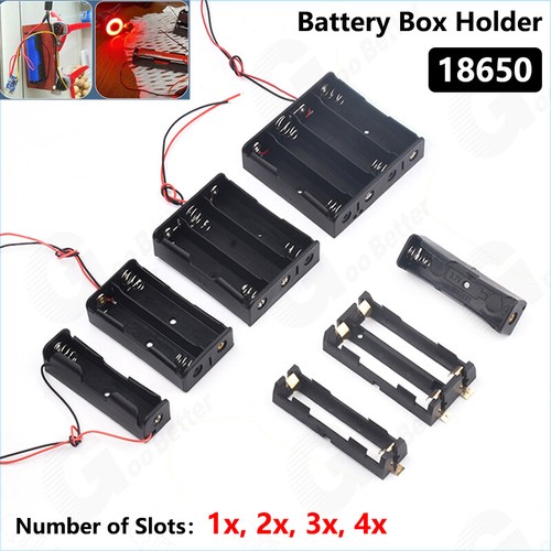 18650 Lithium Battery Box Holder 3.7V Tandem/ Parallel Wire 1x 2x 3x 4x ...