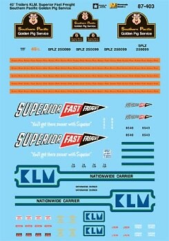Microscale HO Scale Decals: Assorted Trailers - 40', 45' - Superior ...