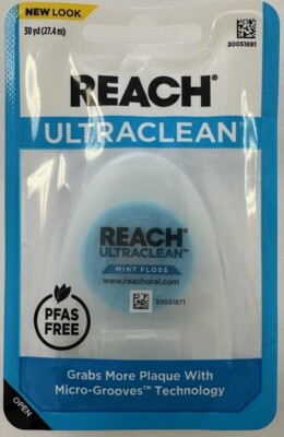 Reach Ultraclean Dental Floss, Oral Care, Mint-Flavored, 30 Yard, Pack ...