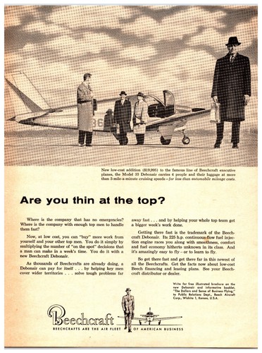 Vintage 1960s -Beechcraft Bonanza Aircrafts - Original Print Ad (8 x 11 ...