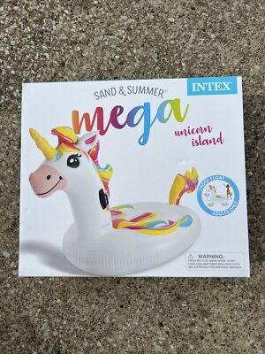 Intex Inflatable MEGA 106 in Unicorn Island Ride-On Swimming Pool Water ...