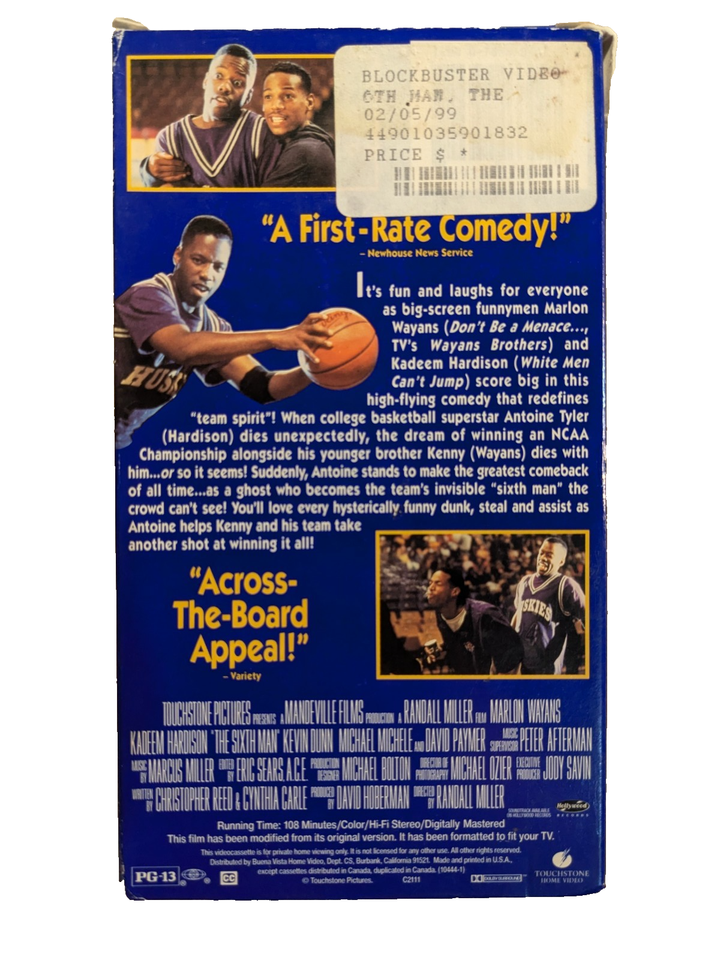 THE 6TH MAN (VHS 1997) MARLON WAYANS, KADEEM HARDISON ~ Shelf129 | eBay