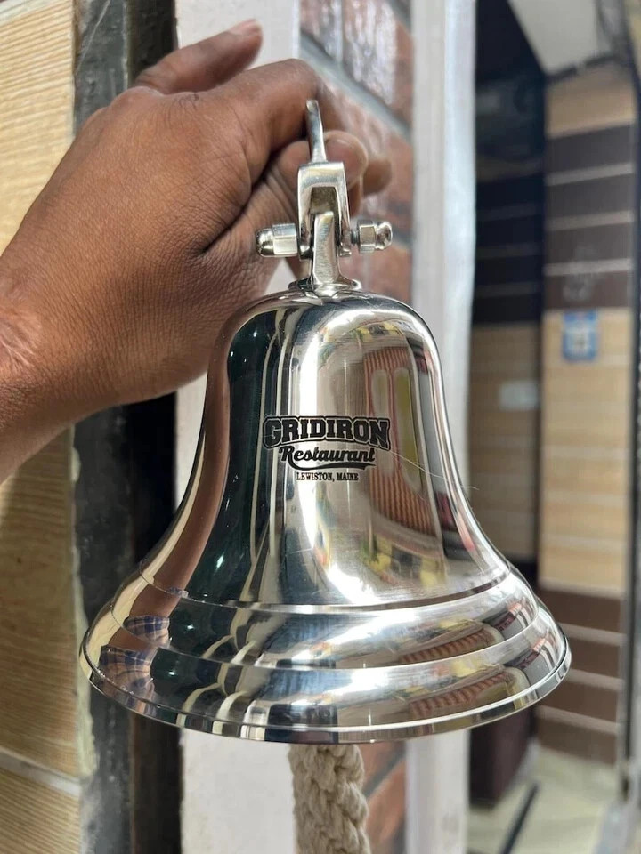 Large Nautical Ship's Boat Bell 11" Solid Brass Marine Maritime Wall ...
