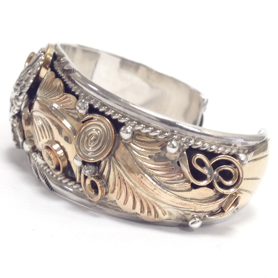 Signed Allen Chee Navajo Native American Flying Eagle Sterling Cuff ...