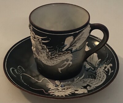 Dragonware Geisha Lithophane Moriage Tea Cup Saucer Hand Painted ...